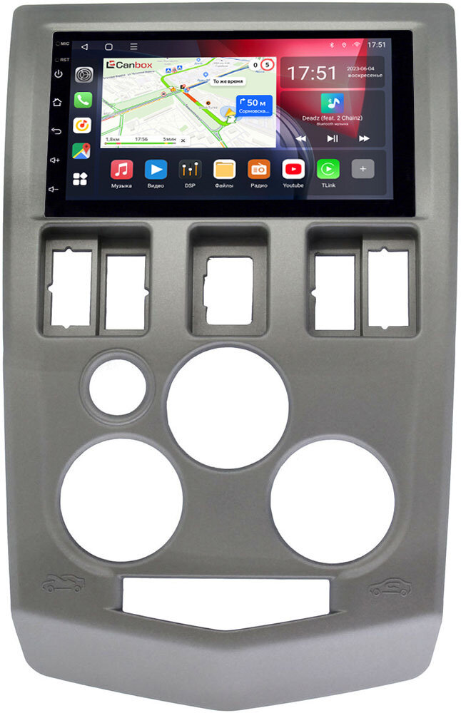 Штатная магнитола Renault Logan 2004-2009 Canbox L-Line 4476-RP-RNLGB-170 Android 10 (4G-SIM, 3/32, TS18, DSP, QLed)