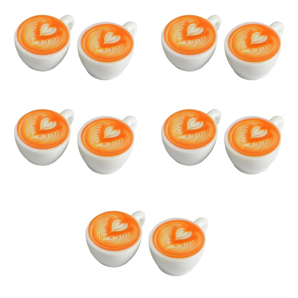 Упаковка Из 10 Миниатюрных Игрушечных Кофейных Чашек Из Смолы, Реалистичные Аксессуары Для Кукольного домика, Безопасные Для Детей, Поделки Своими Руками