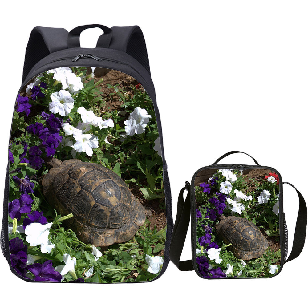 Животное печатание цвета Schoolbag черепахи костюм мешка обеда студента начальной школы большой емкости 17 дюймов