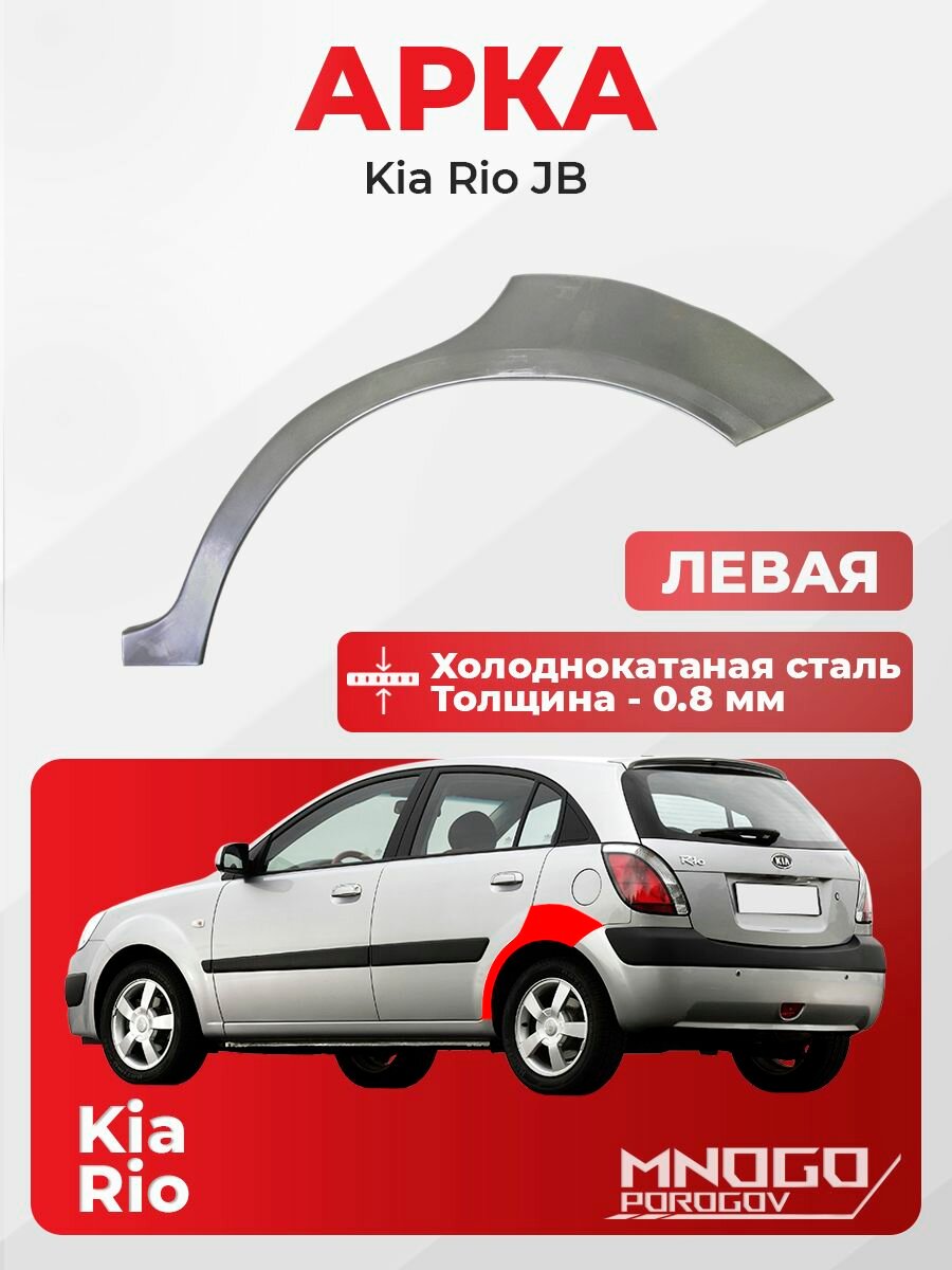 Задняя левая арка на Kia Rio 2 хэтчбек 5 дв. 2005-2011 холоднокатаная сталь, толщина 0,8 мм Киа Рио 2, . кузовной ремонт.