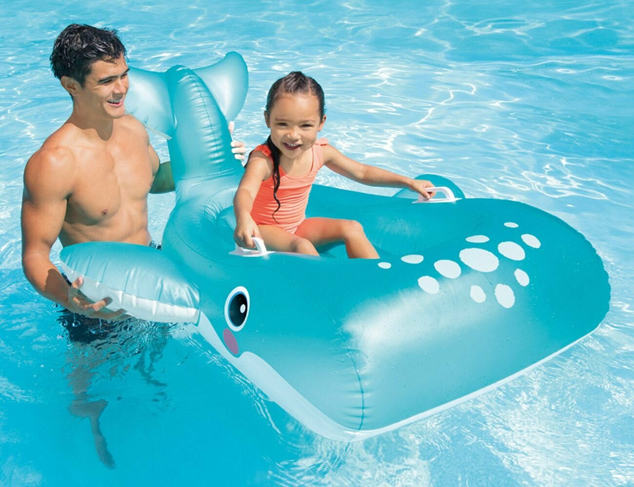 Надувная игрушка для плавания Синий Кит, 168х140 см, от 3 лет