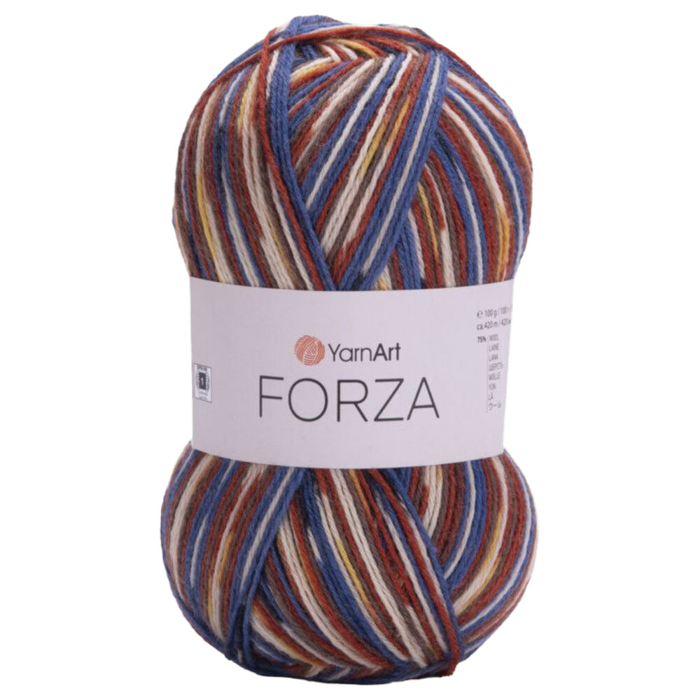 Пряжа для вязания Yarnart Forza 2515 кирпичный синий 1 моток 100 гр/420 м 75% шерсть, 25% полиамид