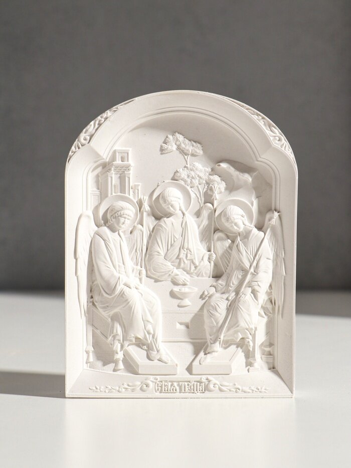 Икона с подвесом "Святая троица", размер 12х9х2 см, гипс