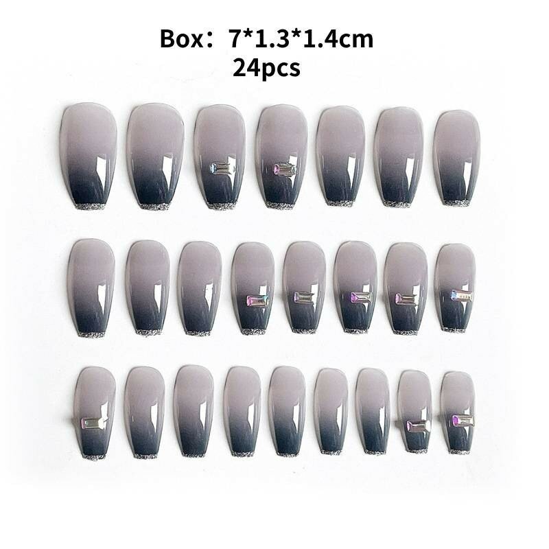 Premium quality false nails with ins style nail stickers x21, no manufacturer part number, glossy finish