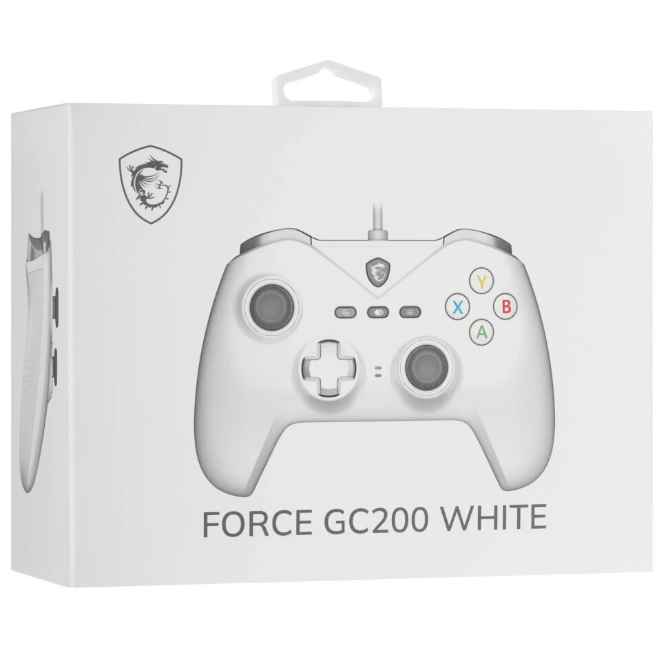 Геймпад проводной MSI Force GC200 белый, PC, USB Type-A, Триггеры