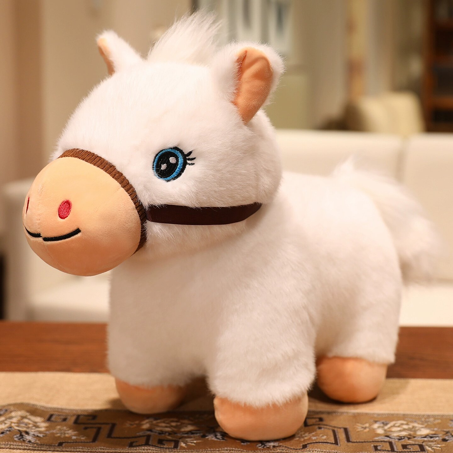 Оригинальный плюшевый кукольный конь-талисман года Лошади, милый миниатюрный конь, мягкая игрушка для подарка девочкам