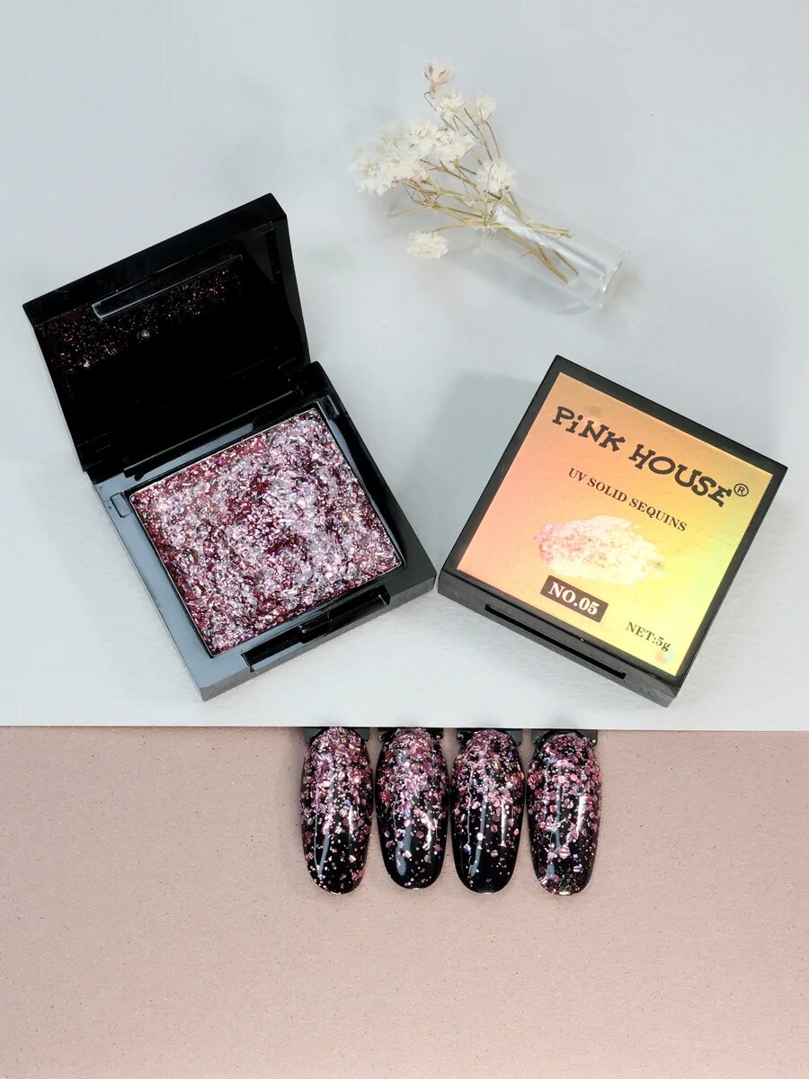 Гель-блестки палетка для ногтей