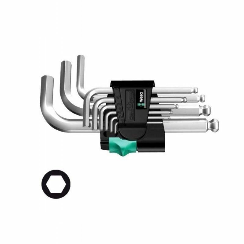 Набор Г-образных ключей, 9 предметов метрических, хромированных Wera 950 PKS/9 SM N WE-133163