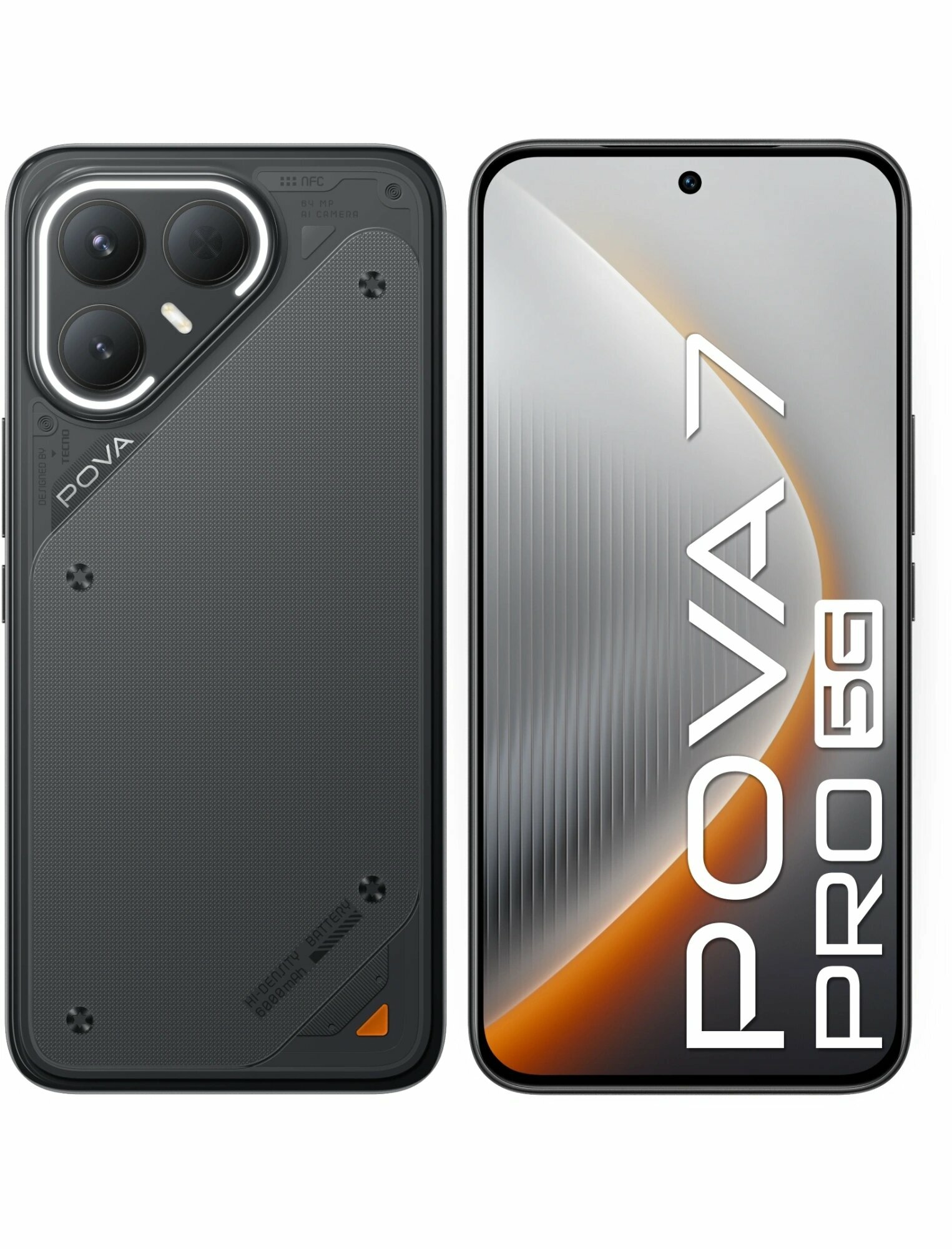 Смартфон Pova 7 Pro 5G 256Gb 12Gb black 3G 4G 2Sim 6.78" OLED 1224x2720 And15 64Mpix 802.11
