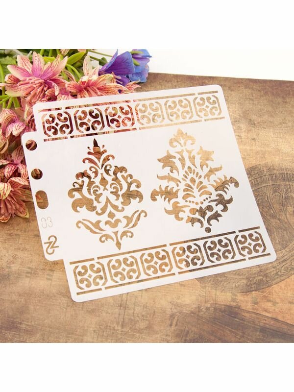 Нарисуйте линейкой шаблон для рисования цветочной полости