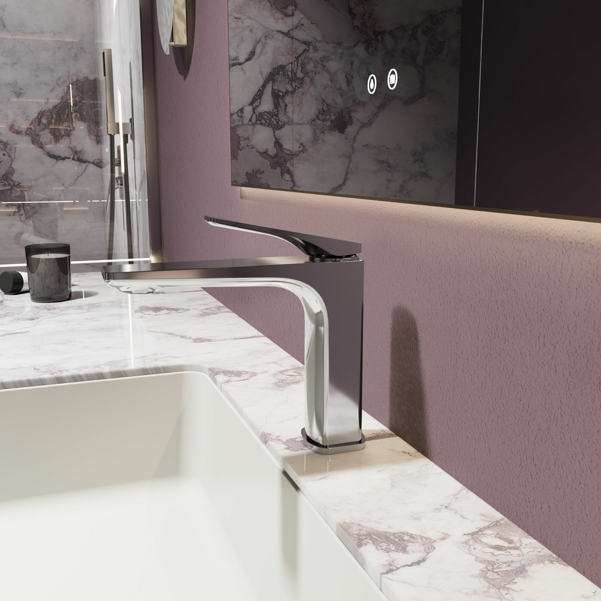 Смеситель для раковины Vincea Puro VBF-5P01CH, латунь, хромированный, аэратор