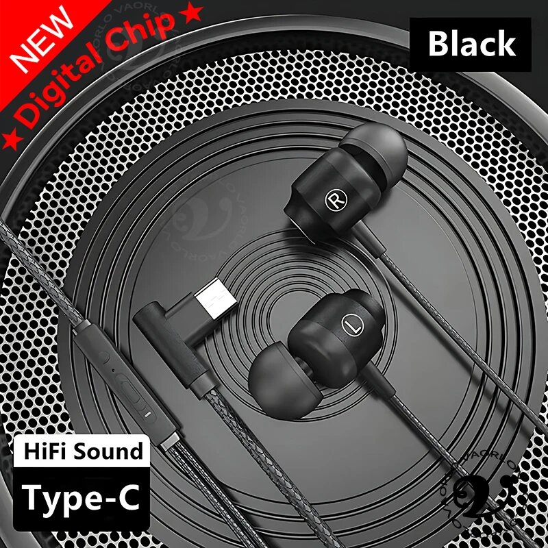 Проводные наушники Type-C Black, Черный