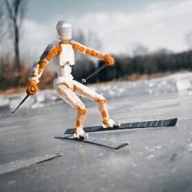 3D-печатная шарнирная фигурка "Lucky 13", лыжник-манекен, рождественские подарки