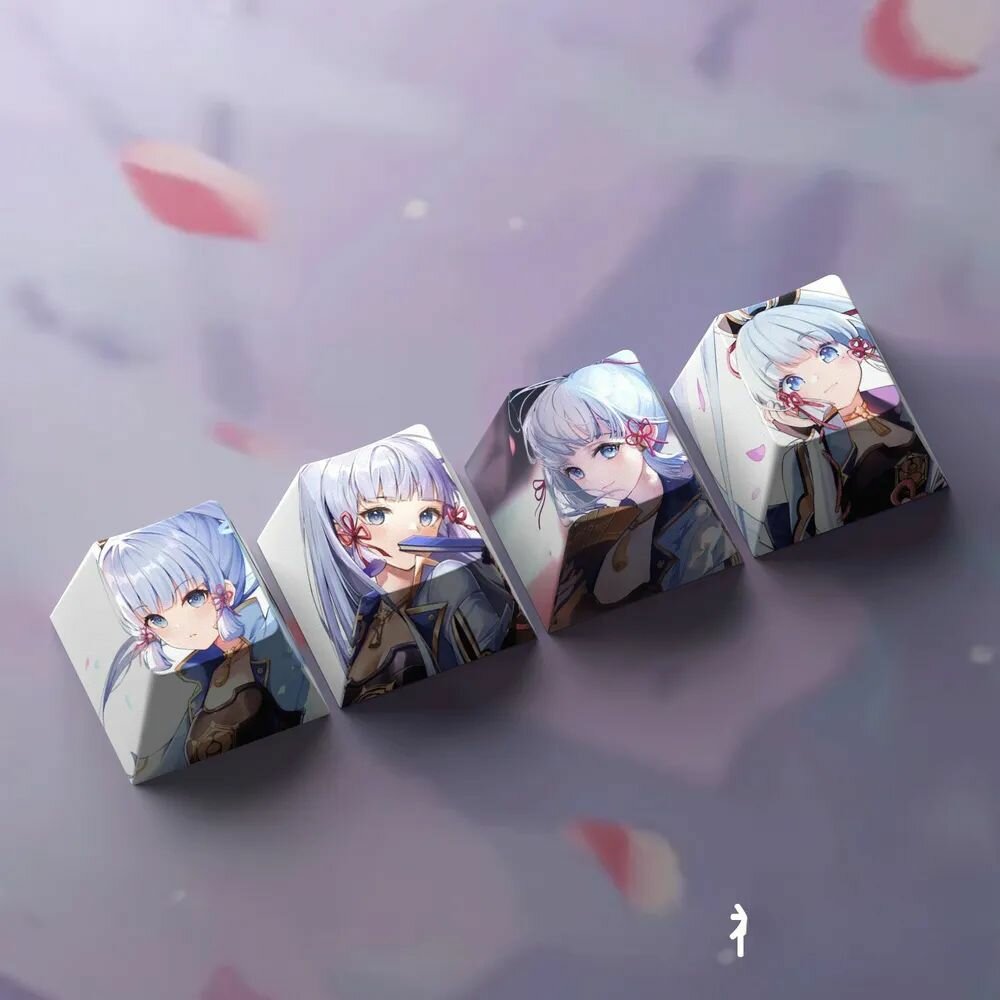 Геншин Импакт/Genshin Impact Кейкапы для механической клавиатуры, Камисато Аяка B,4 шт