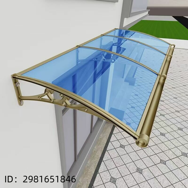 Навес для крыльца, 60*240 см, подходит для дверей/окон, черный кронштейн, коричневая поликарбонатная доска