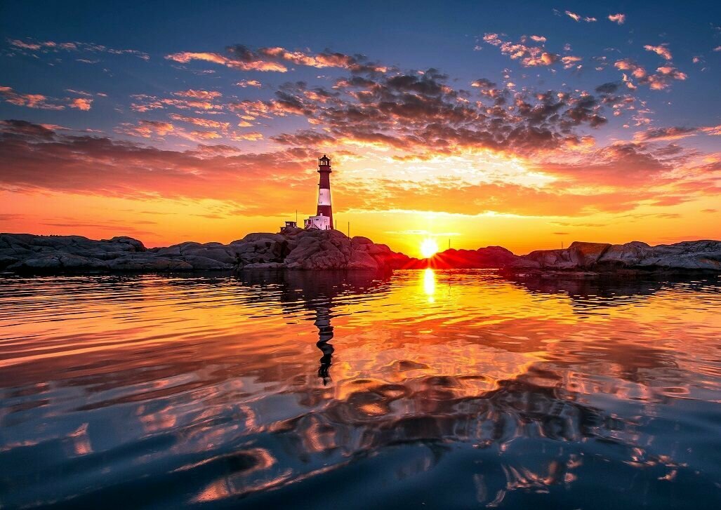 "Морской маяк". 59*84 см. Постер на холсте А1_001.