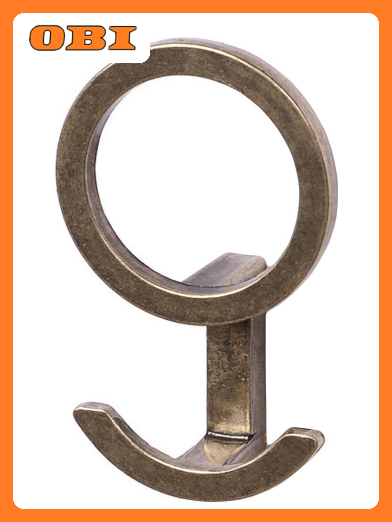 Крючок мебельный "Larvij" N11, тройной, бронза