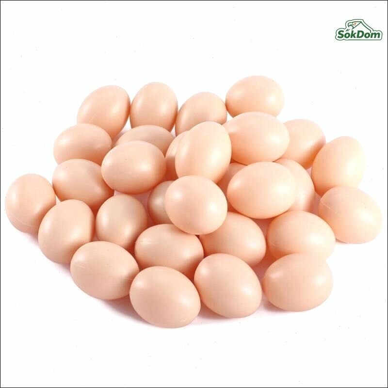 Муляж куриного яйца, Пластиковое куриное яйцо для кур-несушек, искусственное подкладное яйцо 20шт пр-во Турция