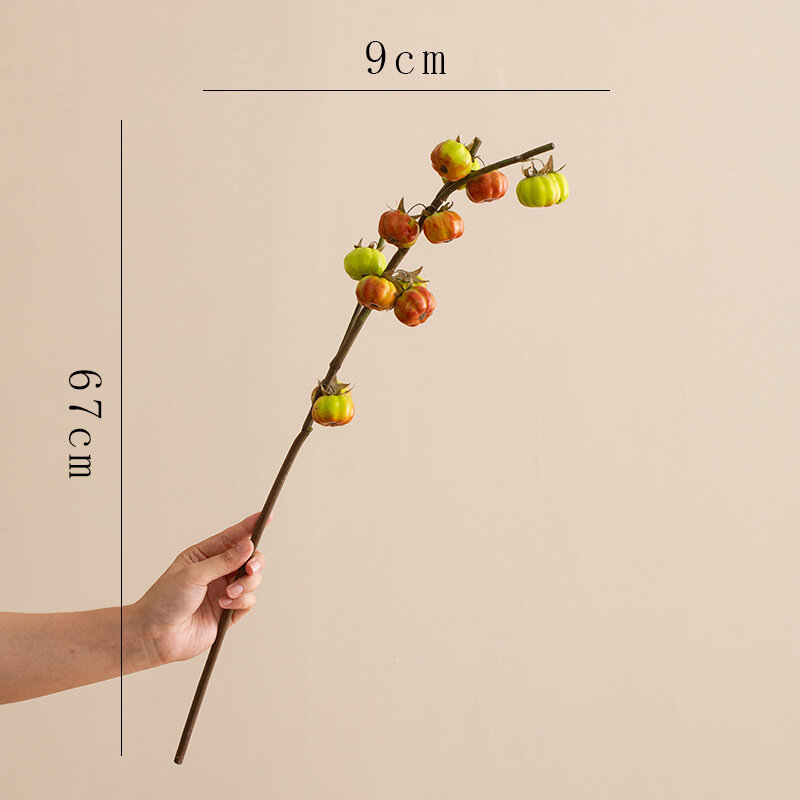 Горячая распродажаИскусственные цветы тыквы, боярышника, искусственные цветы, шелковые цветы, сухие цветы, букет, цветочная композиция для гостиной, декор, украшение, выставка