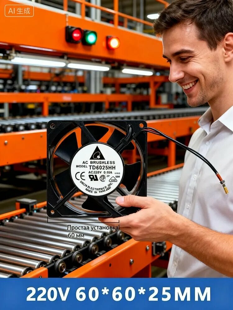 Вентилятор 60х60х25мм 220В (220v) 12038
