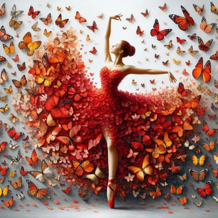 Алмазная Картина "Девочка Балерина" 5D Круглый Бриллиант 30х40 См.