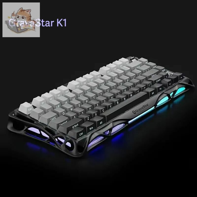 GravaStar Mercury K1 Механическая беспроводная игровая клавиатура RGB, линейный переключатель с возможностью горячей замены