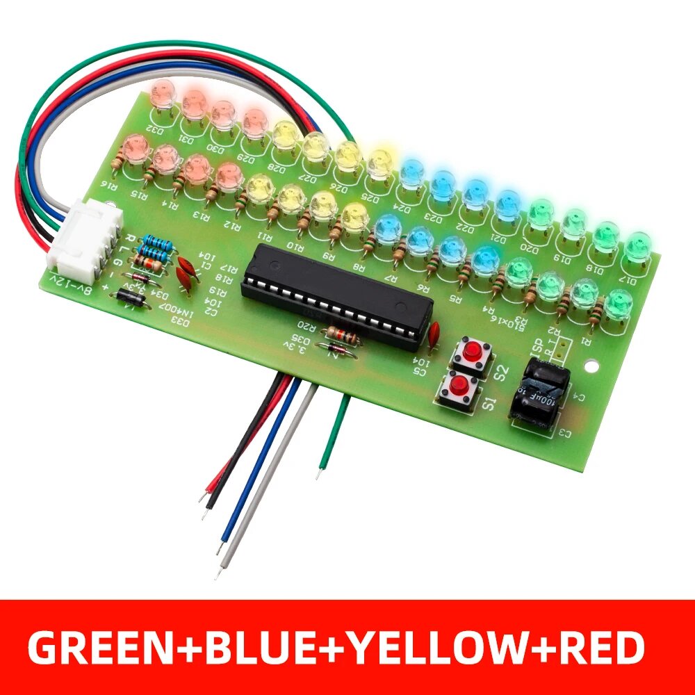 EGBO зеленый двухканальный 16-LED аудиометр Four colors