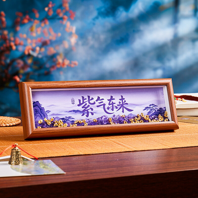 Горячая продажа SG Фиолетовая картина пейзажа Ци Донг Лай, культурный и креативный декор для гостиной, входа, офиса, креативный сувенир для демонстрации