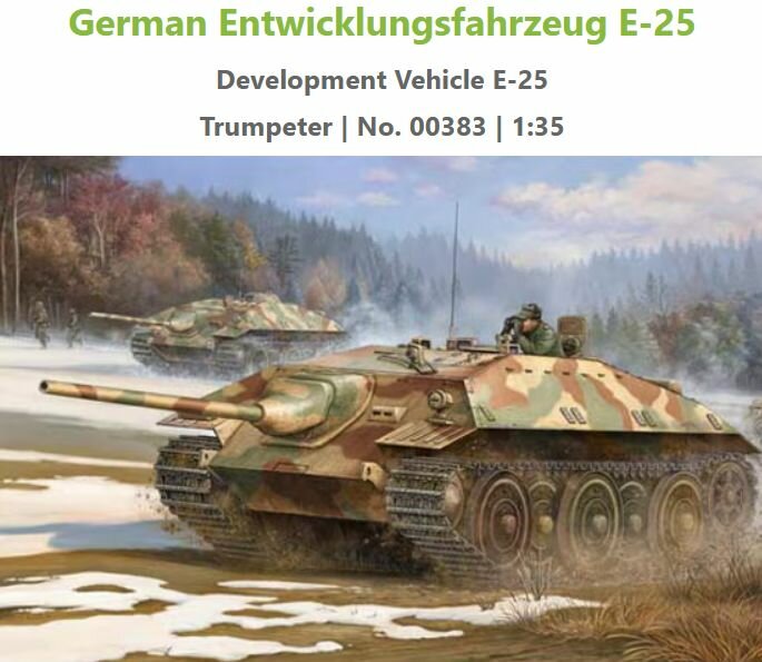 Trumpeter 00383 1/35 Немецкий E-25 Tank модель истребителя - танк
