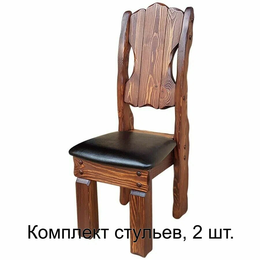 Комплект стульев, 2 шт. Рианна "Добрыня" высокий 44х50хН113 старый орех/ кожа
