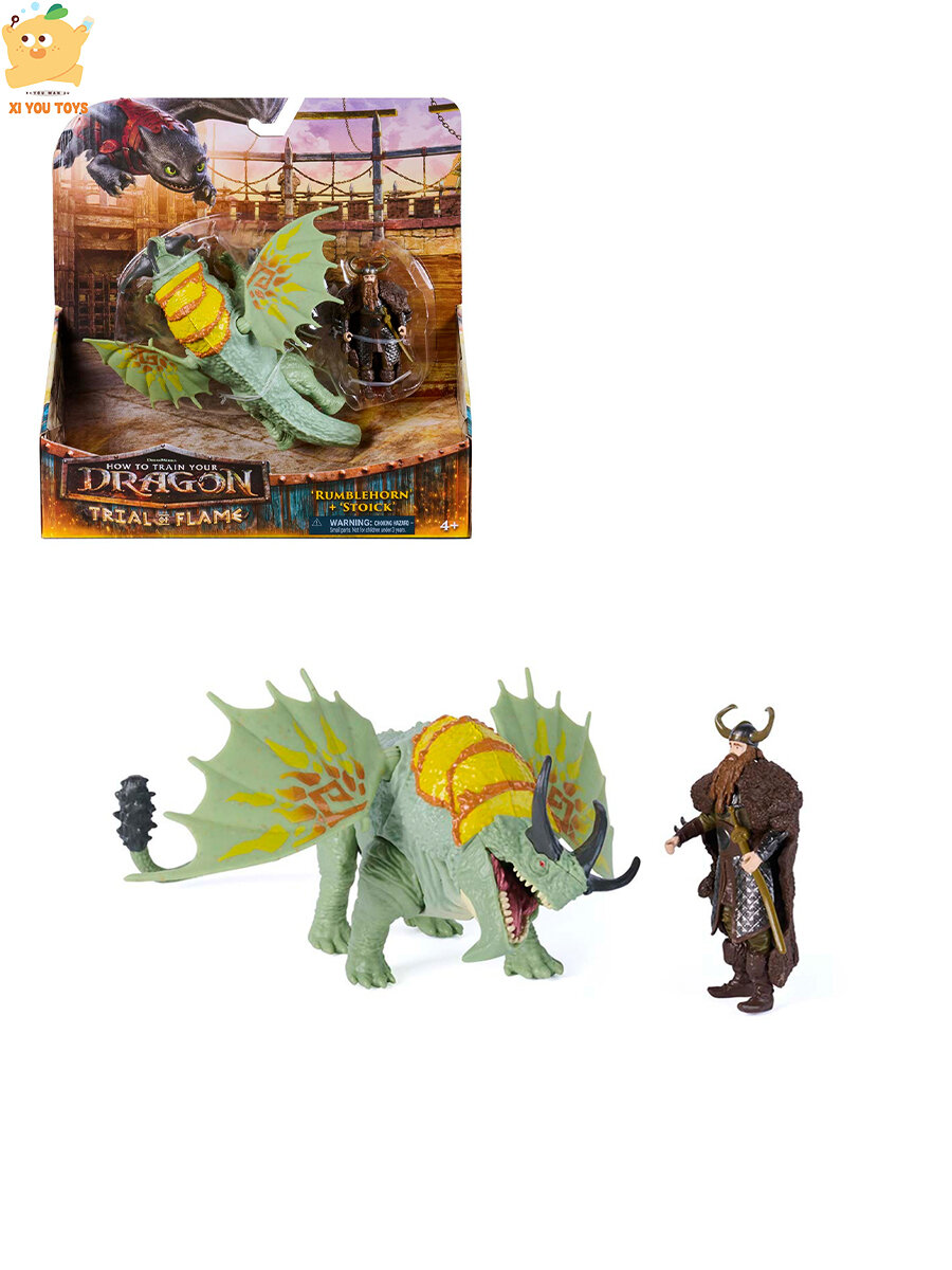 Игрушки Шарнирные Дракон Spin Master How To Train Your Dragon Trial of Flame Rumblehorn & Stoick / Фигуры Рамблхорна И Стоика - Это Шарнирные Куклы, Подходящие Для Детей В Возрасте От 4 Лет И Старше.
