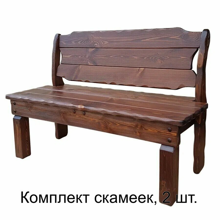 Комплект скамеек, 2 шт. из массива сосны "Добрыня" 100*52, 100х52 Н90 см, Рианна