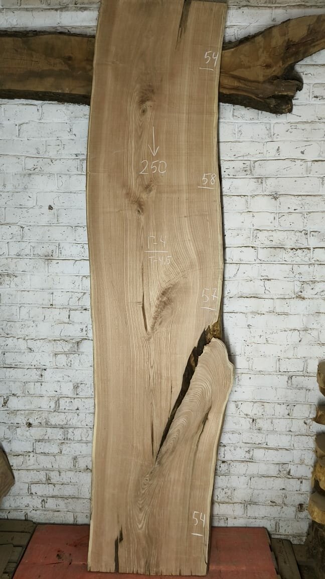 Слэб дерева Гледичия Г4 (акация розовая), выровнен в плоскости, влажность 10-12%