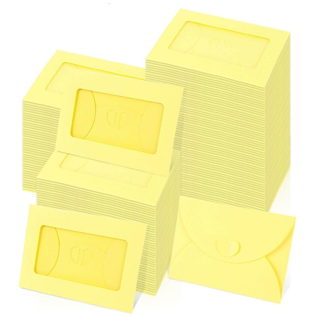 50 шт. цветных конвертов 10x7 см, Желтый