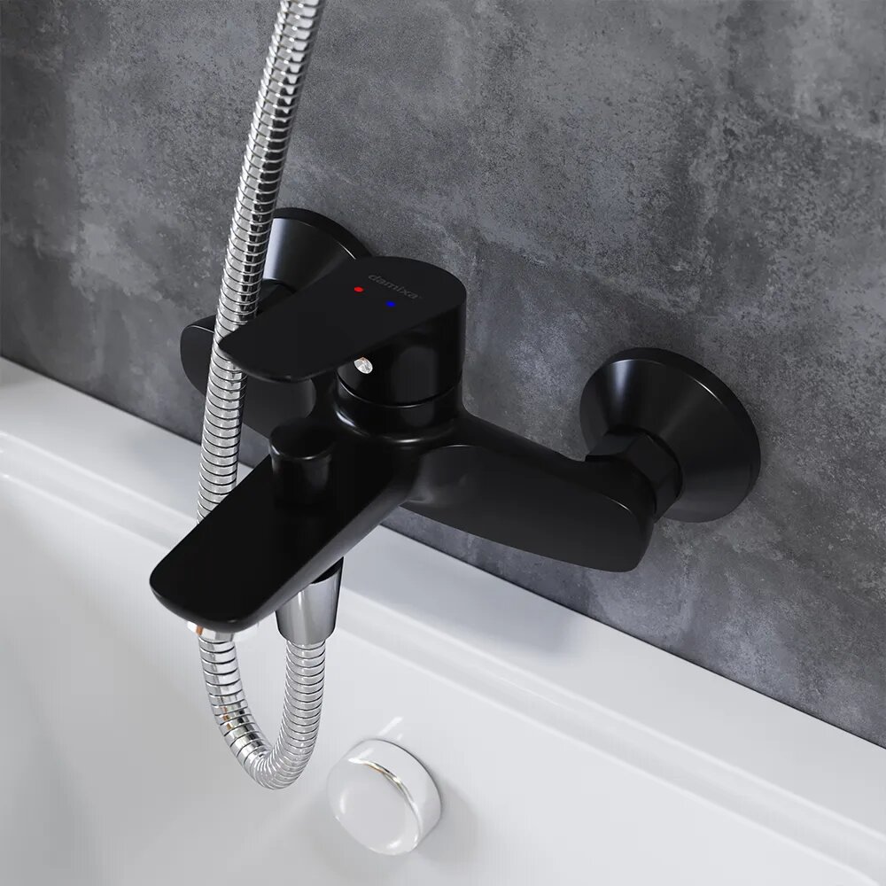 Смеситель Damixa Jupiter 771000301 для ванны и душа черный матовый