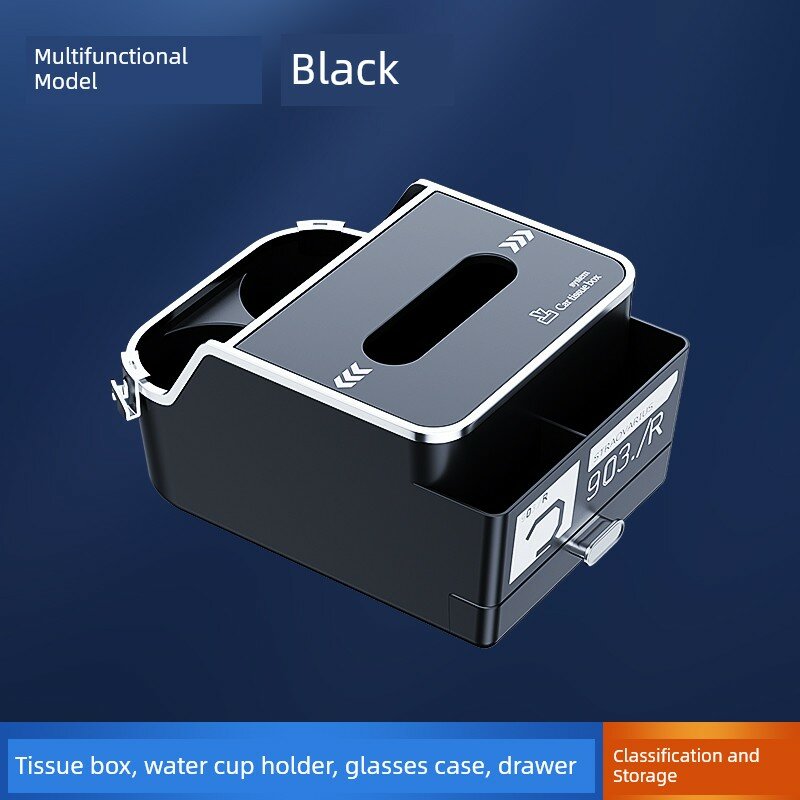 ABS автомобильная подставка с ящиком и двойными крючками для хранения, для приборной панели, держателя салфеток и