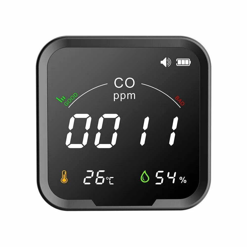 Монитор качества воздуха, PTH-9D, угарный газ, температура и влажность