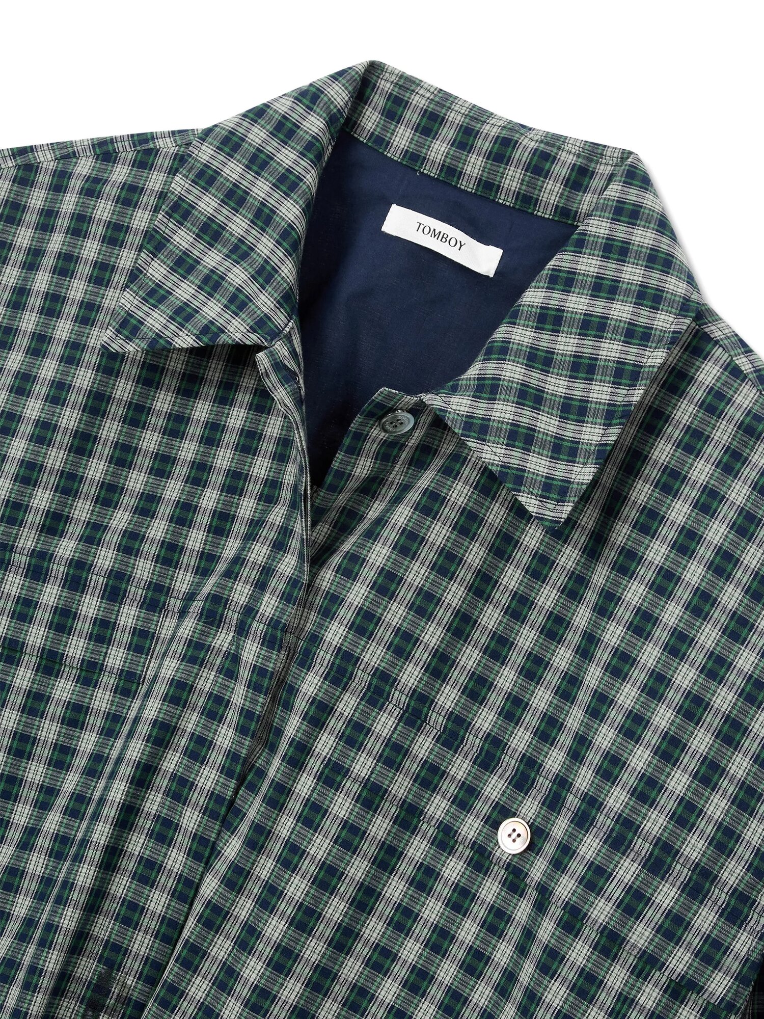 Рубашка STUDIO TOMBOY Check-pattern shirt, размер OneSize, зеленый, — фото 1