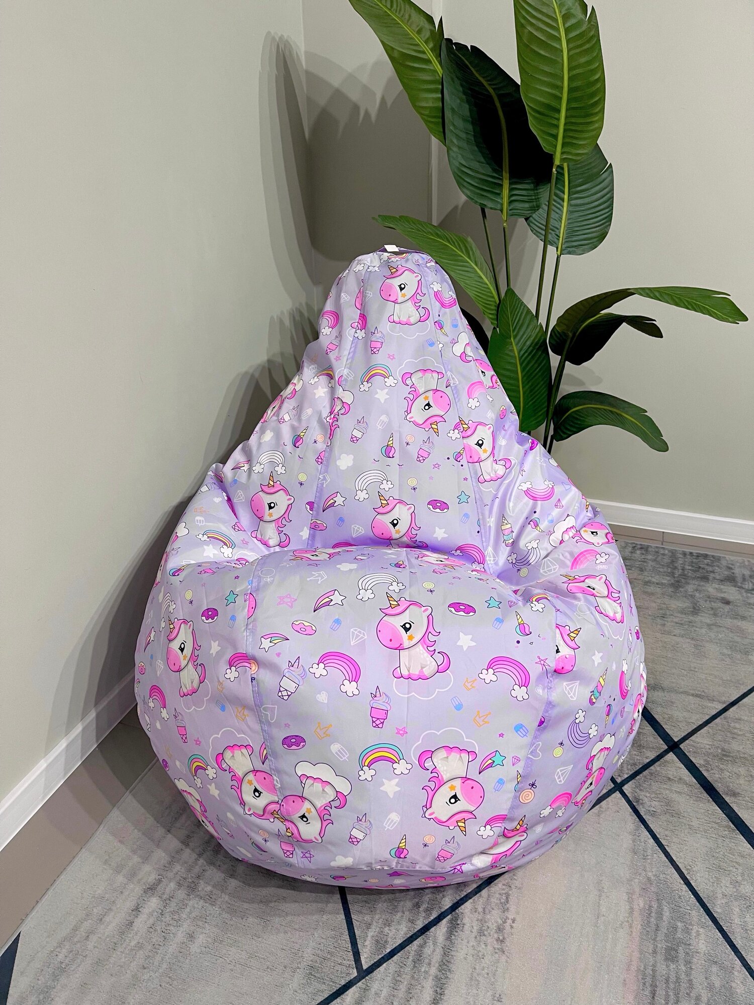 Кресло-мешок Единороги Фиолетовые 4XL