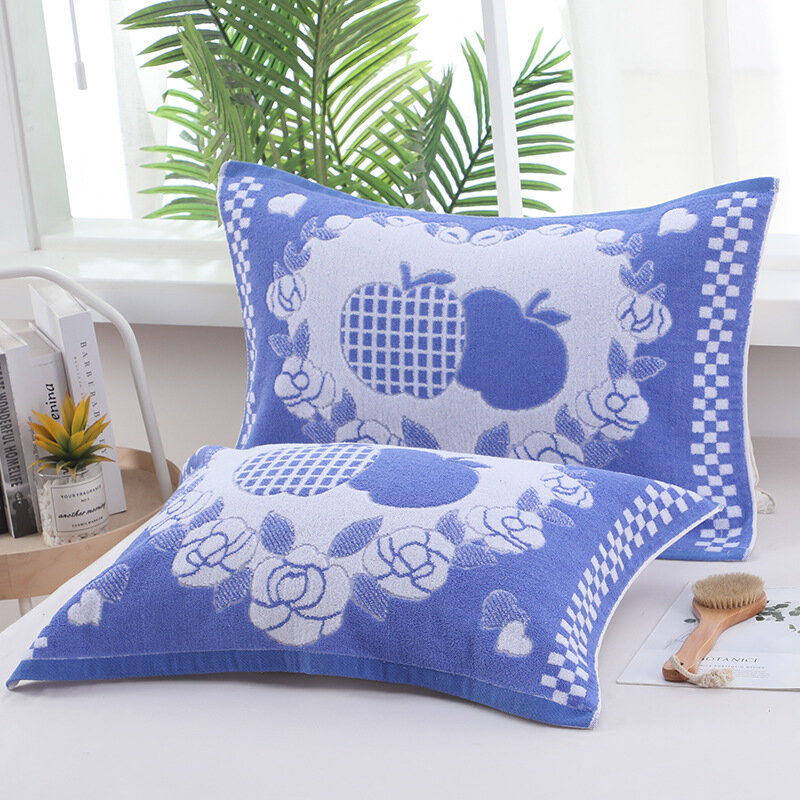 Набор подушек и полотенец из чистого хлопка, утолщенные и увеличенные, для взрослых, свадебные, полностью хлопковые, старинные махровые полотенца для дома, впитывающие пот