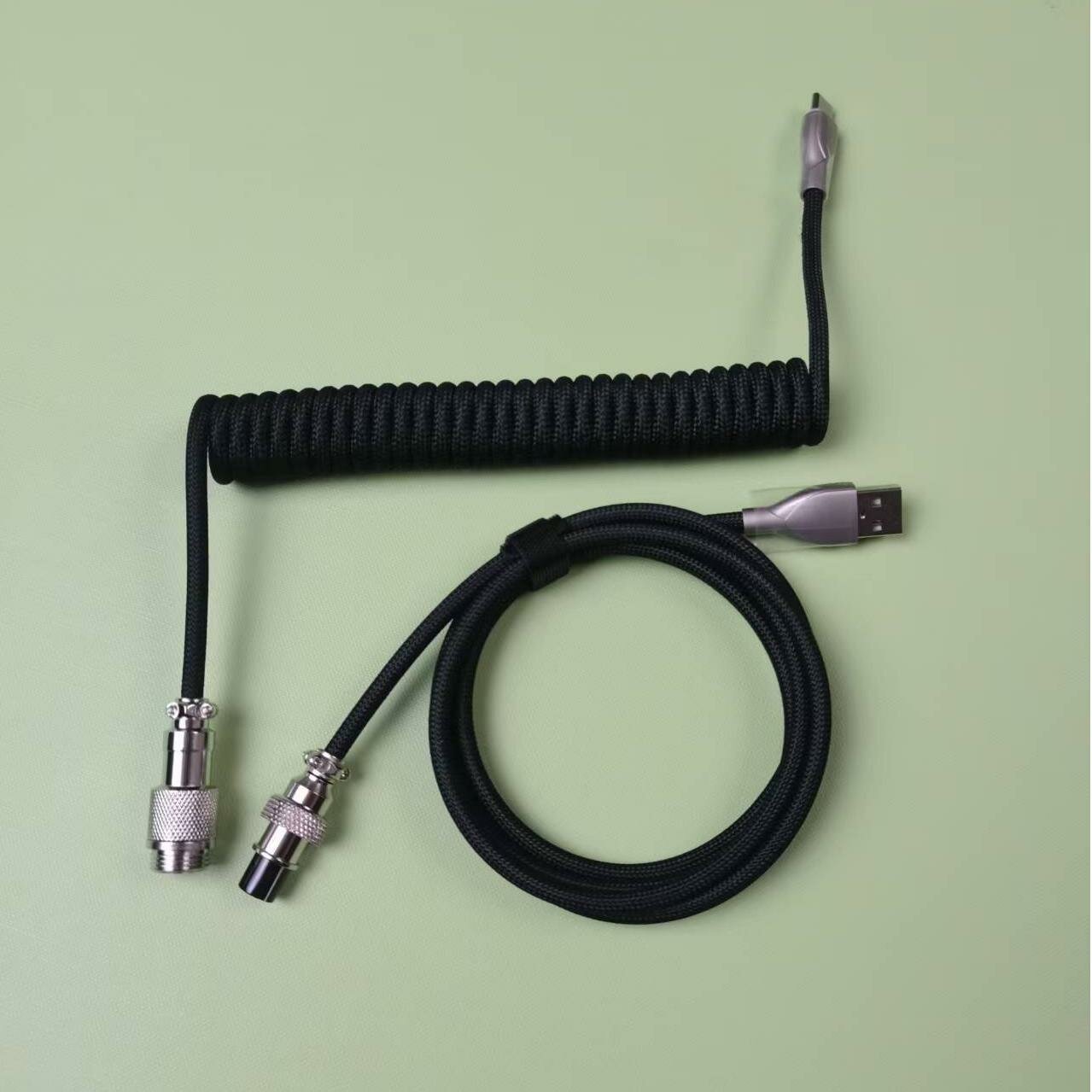 5-ядерный 8K магнитный осевой механический клавиатурный кабель с авиационным разъемом, спиральный пружинный кабель, USB-кабель для передачи данных, Type-C, индивидуальный плетеный кабель