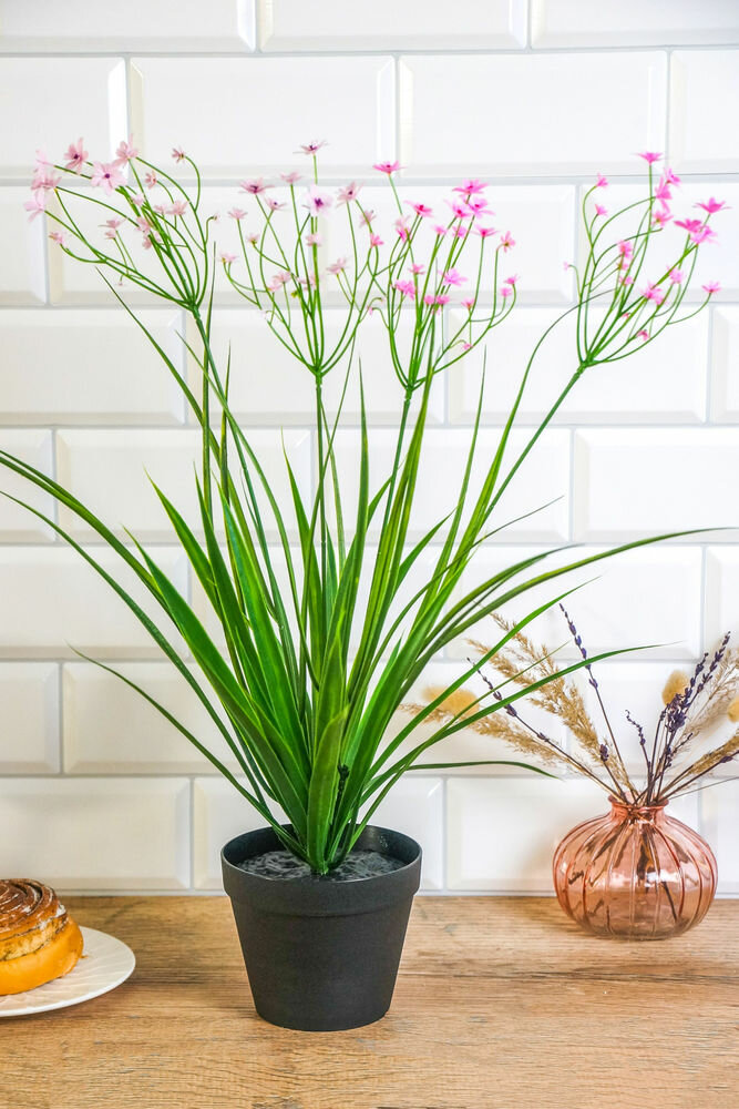 Искусственные цветы в горшке очарование флоры, розовые, 50 см, Summer Deco 5010060