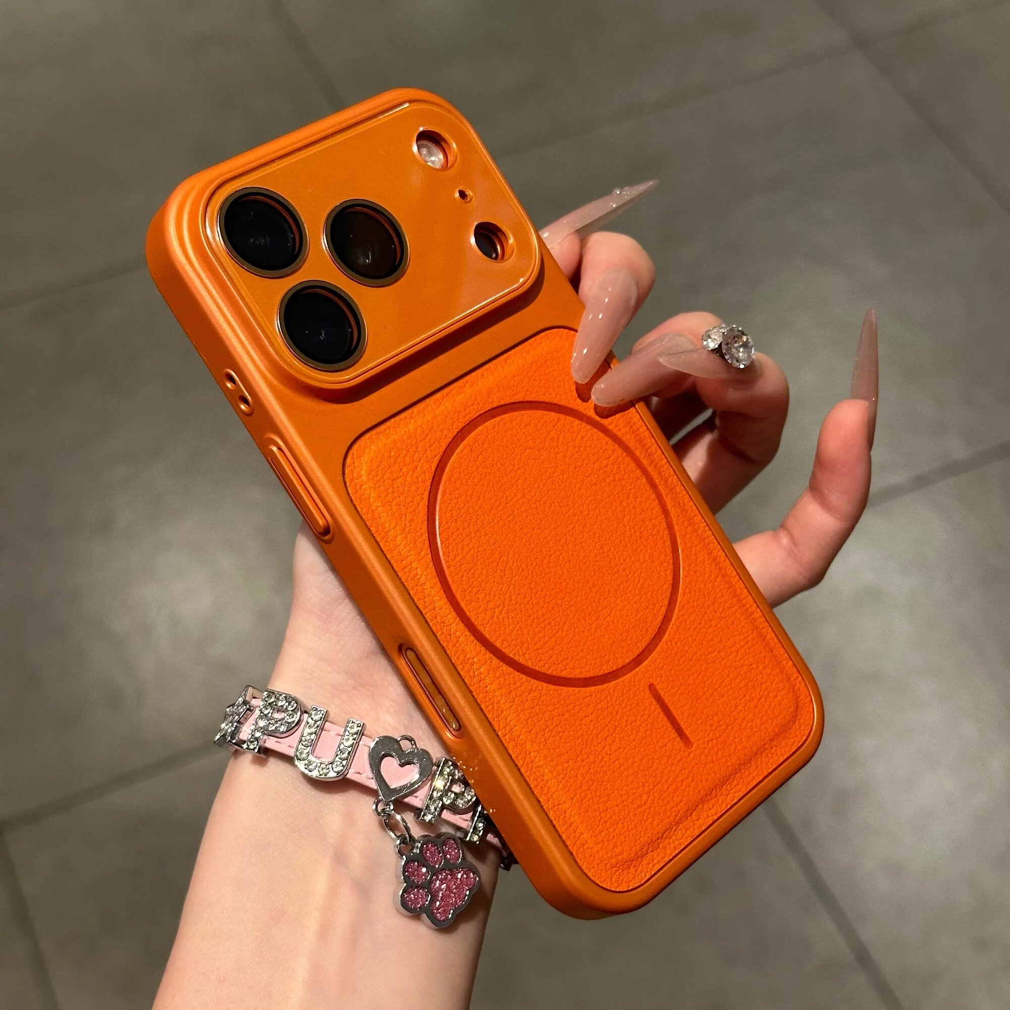 Оранжевый чехол для iPhone 14, Magsafe