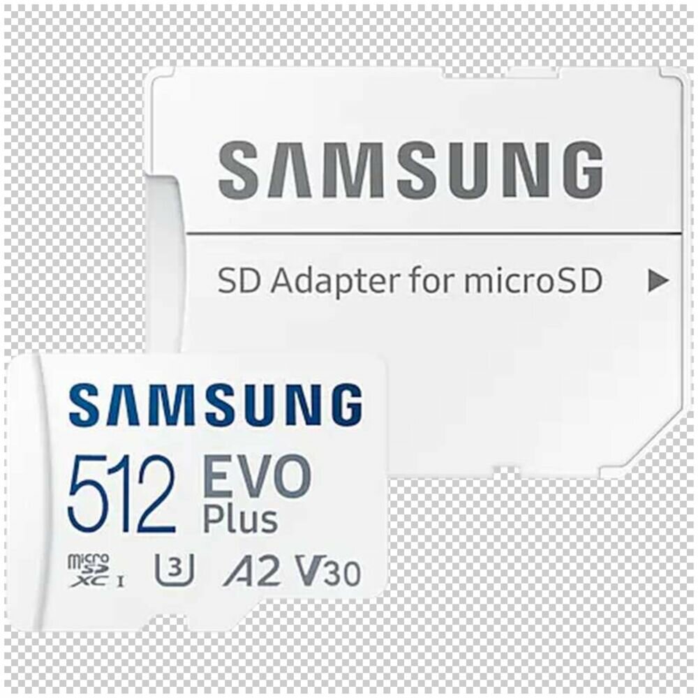 Карта памяти Micro SecureDigital 512Gb SDXC Samsung Evo Plus class10 UHS-I U3 (MB-MC512SA)