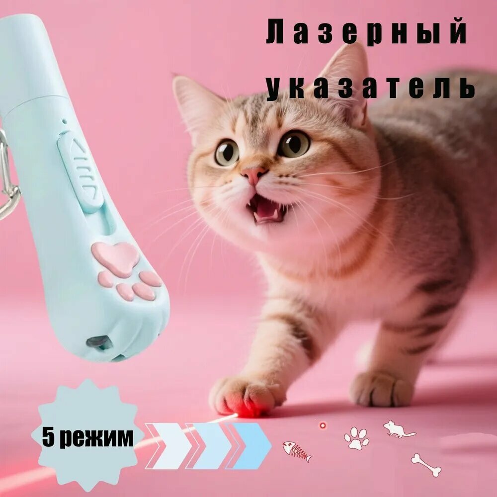 Лазерная указка для кошек и собак игрушка лазер, дразнилка, фонарик с USB зарядкой