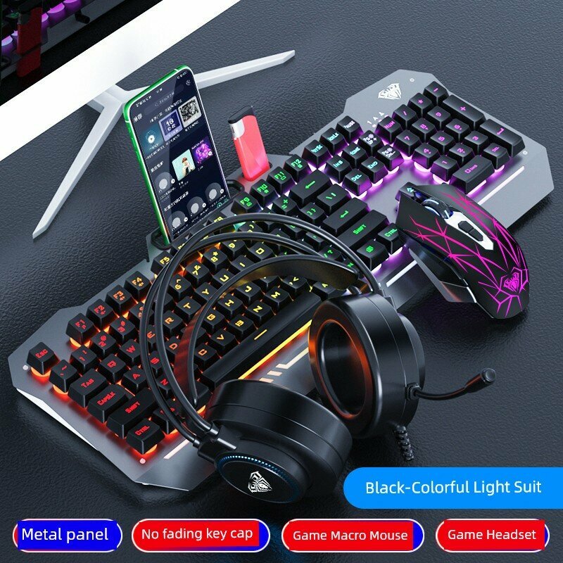 Игровой комплект Wolf Spider: клавиатура, мышь и гарнитура, проводные, с эффектом настоящих механических переключателей