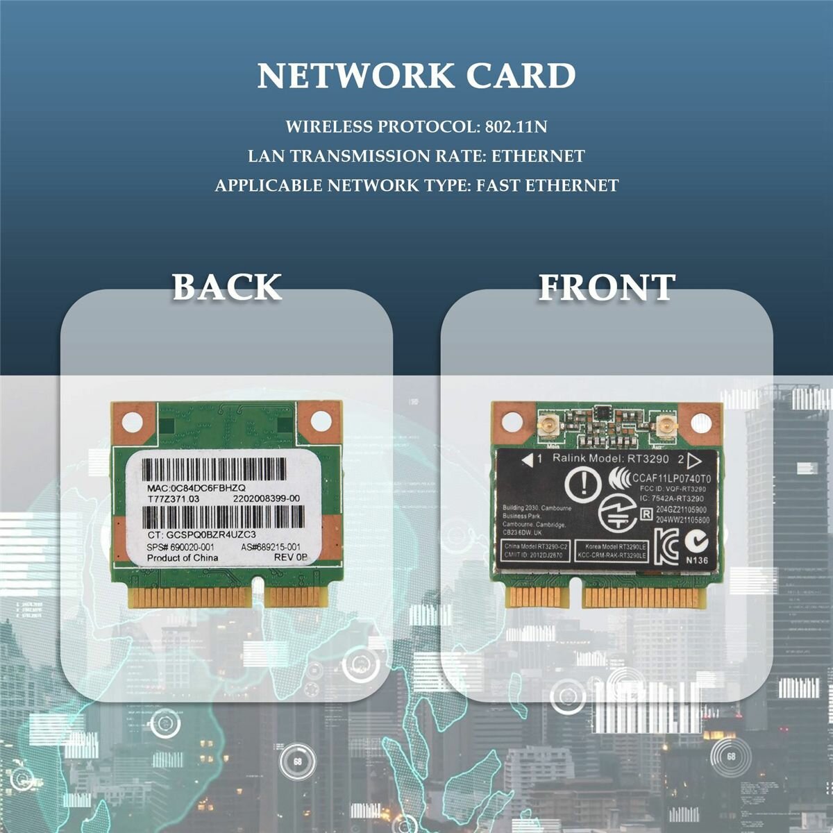 150 Мбит/с 2,4 ГГц RT3290 Беспроводная WIFI + Bluetooth BT 3.0 PCI-E