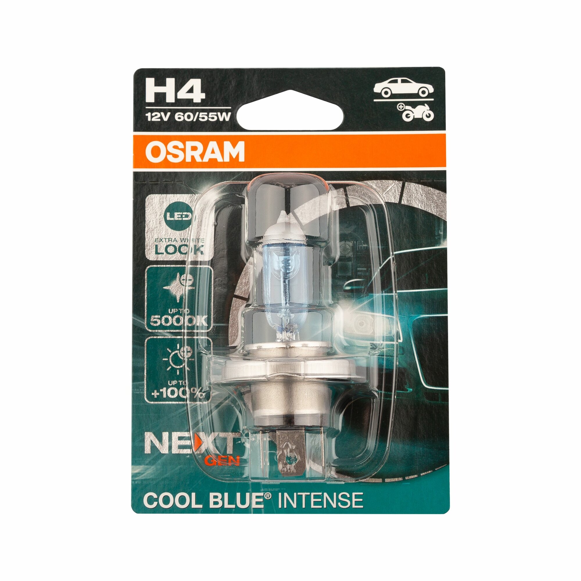 Лампа H4 12V 60/55W P43t 5000K COOL BLUE INTENSE / OSRAM / 64193CBN01B