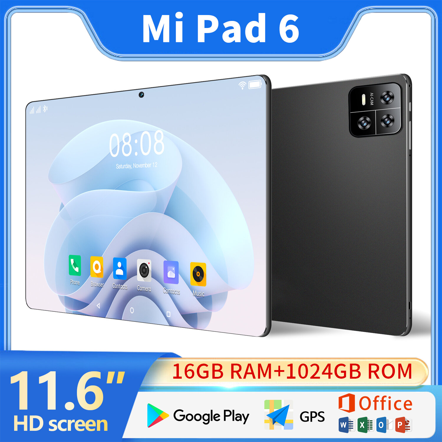 Игровой планшет Mi Pad 6 Android 12-ядерный процессор без лагов 5G двойная SIM с клавиатурой и всеми аксессуарами