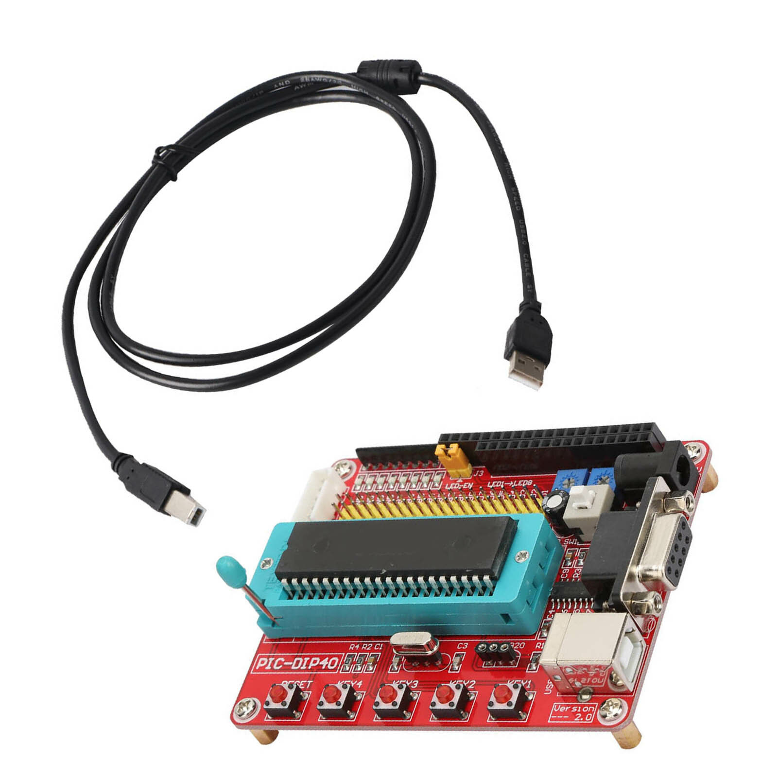 Плата разработки микроконтроллера Microchip Learning Board PIC16F877A с интерфейсом RS232